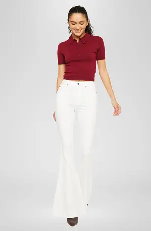 KANCAN High-rise Super Flare Jeans - White