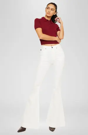 KANCAN High-rise Super Flare Jeans - White