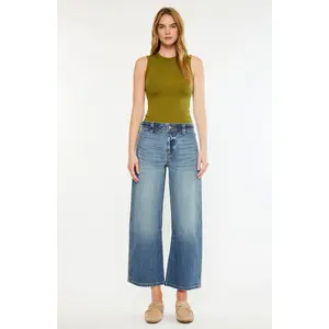 KANCAN Mid-rise Barrel Jeans - Medium Wash
