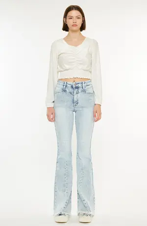 KANCAN Ashton High Rise Flare Jeans - Light Wash