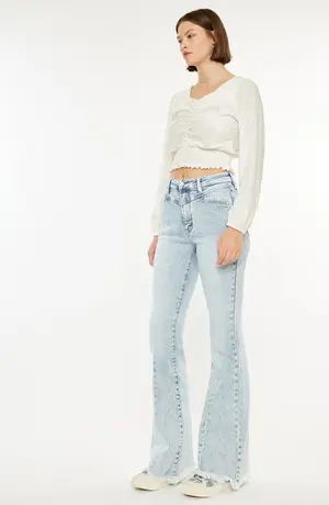 KANCAN Ashton High Rise Flare Jeans - Light Wash