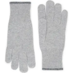 Brunello Cucinelli Knit Gloves Light Grey