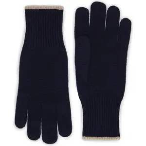 Brunello Cucinelli Knit Gloves Navy Blue