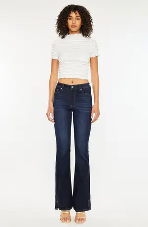 KANCAN High Rise Bootcut Jeans - Super Dark Wash