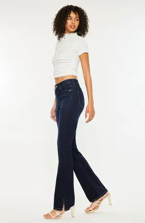 KANCAN High Rise Bootcut Jeans - Super Dark Wash