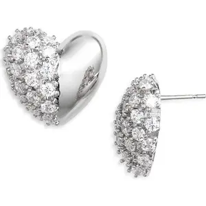 JUSTINE CLENQUET Siam Crystal Heart Earrings - Palladium