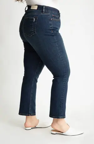 SLINK JEANS High Waist Ankle Straight Leg Jeans - Clara