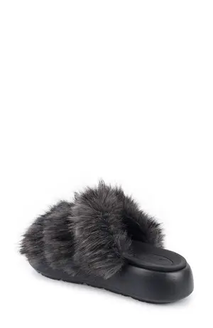 ZIGI Faux Fur Platform Sandal - Black
