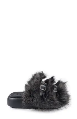 ZIGI Faux Fur Platform Sandal - Black