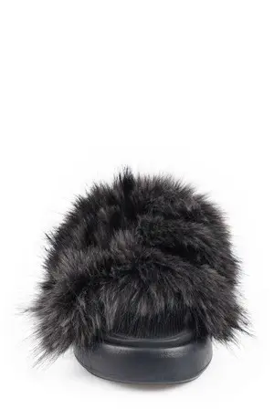 ZIGI Faux Fur Platform Sandal - Black