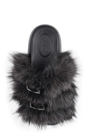ZIGI Faux Fur Platform Sandal - Black
