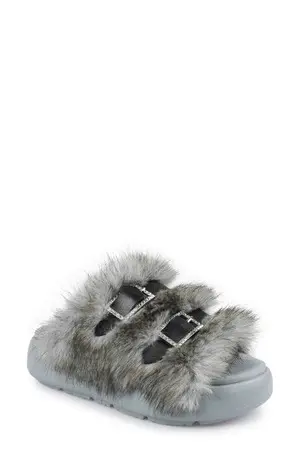 ZIGI Faux Fur Platform Sandal - Blue