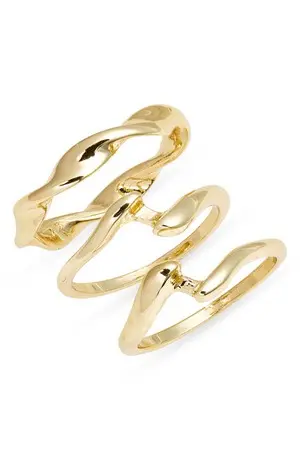 Nordstrom Set Of 3 Wavy Rings - Gold
