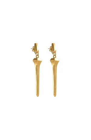 CXC Stud Diamond Nail Earrings Gold