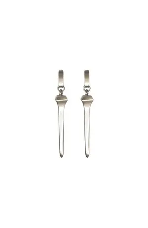 CXC Stud Diamond Nail Earrings - Silver