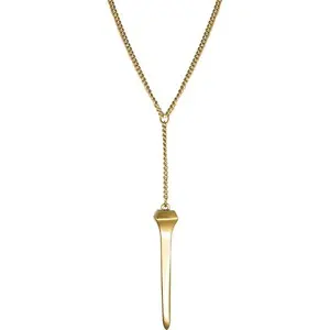 CXC Diamond Nail Pendant Necklace - Gold