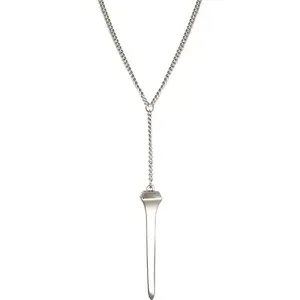 CXC Diamond Nail Pendant Necklace - Silver