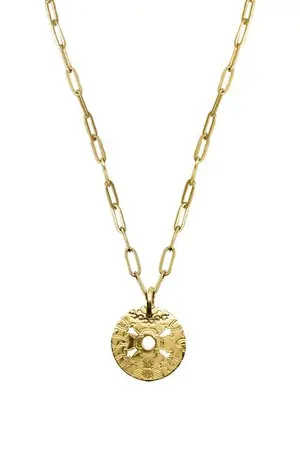 CXC Commet Tail Medallion Pendant Necklace - Gold