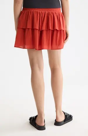 Scotch & Soda Crinkle Gauze Tiered Mini Skirt