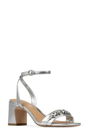 DONALD PLINER Crystal Ankle Strap Sandal - Silver