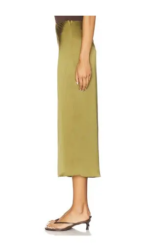 Theory Side Ruched Midi Skirt