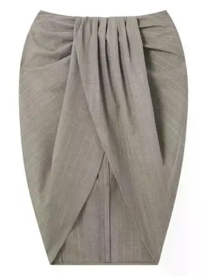 Stella McCartney Ruched Pinstripe Midi Skirt