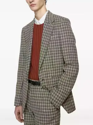Acne Studios Checked Wool Blazer - Brown