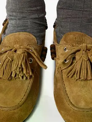Miu Miu Suede Tassel Loafers - Green