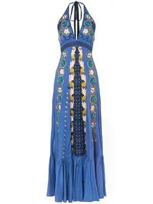 TEMPERLEY LONDON Florentine Maxi Dress - Blue