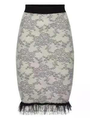 Nina Ricci Lace-pattern Midi Skirt