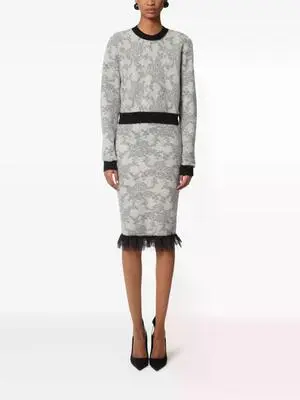 Nina Ricci Lace-pattern Midi Skirt