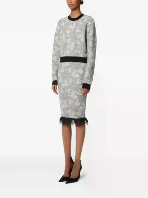 Nina Ricci Lace-pattern Midi Skirt