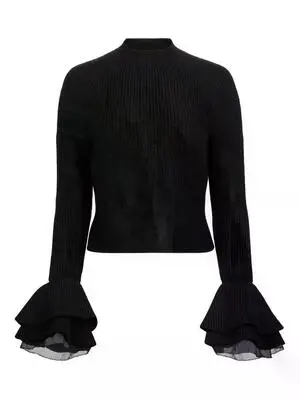 Nina Ricci Ruffled-cuff Wool Top