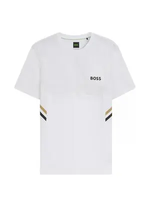 BOSS Active Piqué Slim-fit T-shirt With Moisture Management - White