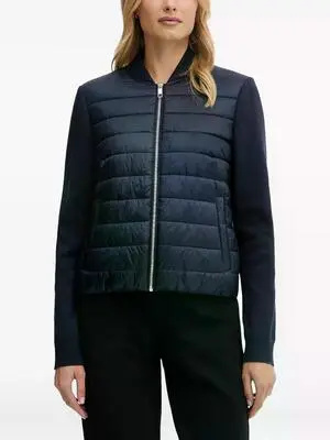 BOSS Quilted Knitted-panel Bomber Jacket