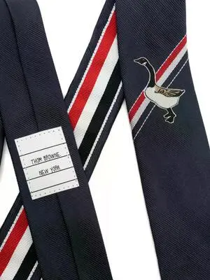 Thom Browne Jacquard Neck Tie - Blue