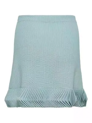 ALEXIA Pleated Hem A-line Skirt - Blue