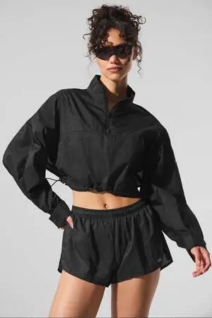 Alo Yoga Aerial 1/4 Zip Pullover Top - Black