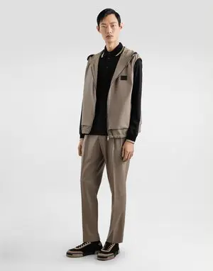 Dolce & Gabbana Wool Canvas Hooded Gilet - Multicolor