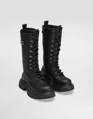 Dolce & Gabbana Nappa Calfskin Combat Boots