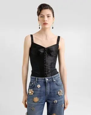 Dolce & Gabbana Elastic Satin Bustier Top