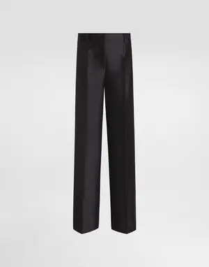 Dolce & Gabbana Wool And Silk Faille Trousers - Black