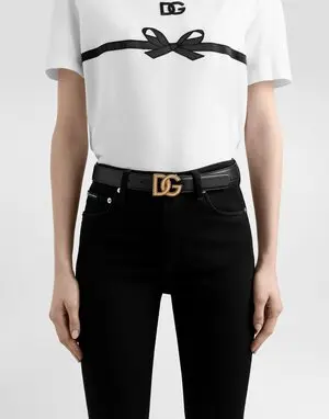 Dolce & Gabbana Dg Logo Calfskin Belt