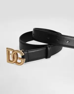 Dolce & Gabbana Dg Logo Calfskin Belt