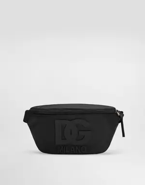 Dolce & Gabbana Nylon Waist Bag With Dg Rubber Patch - Black