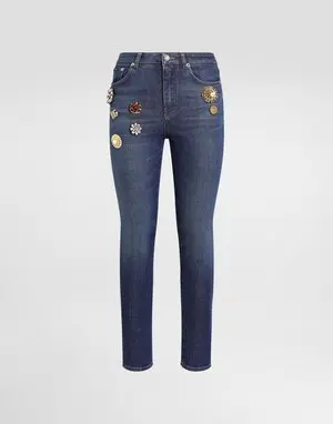 Patch Detail Skinny Jeans
