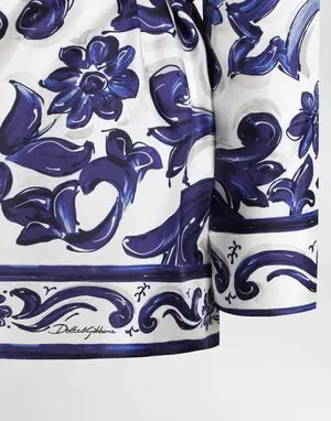 Dolce & Gabbana Majolica- Silk Twill Shirt - Print