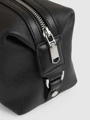 REISS Cillian Micro-grain Leather Washbag