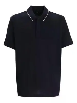 Armani Exchange Contrast-collar Polo Shirt - Blue