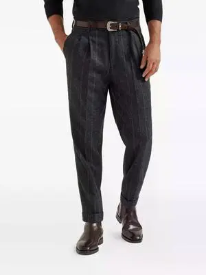 Brunello Cucinelli Pinstripe Pleated Trousers